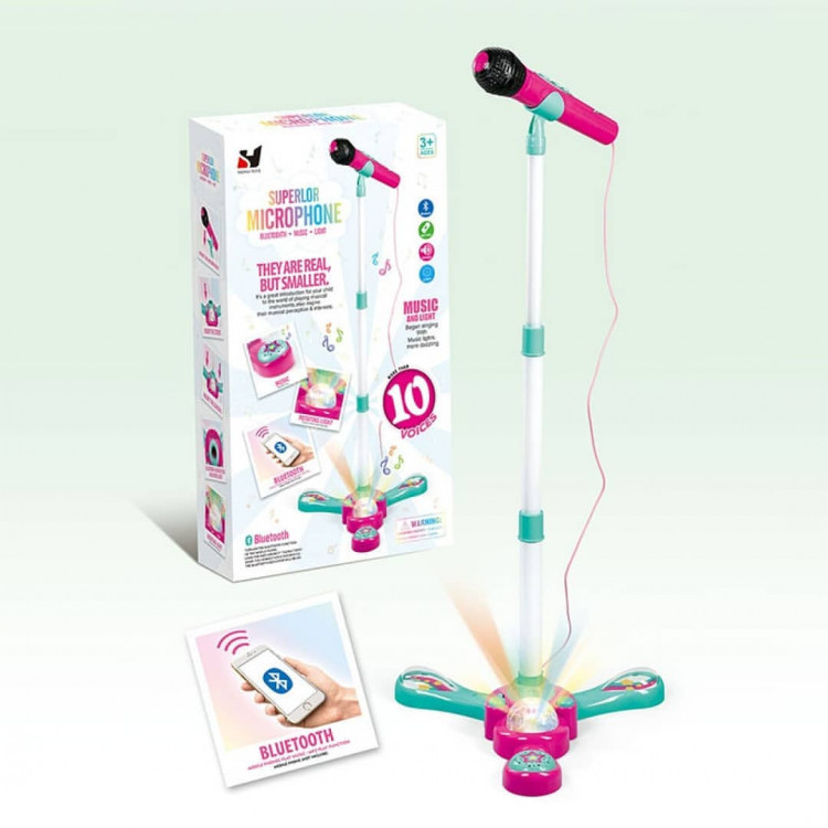 Детский микрофон на стойке YH015-3 со светом | Оптом | RoyalToys