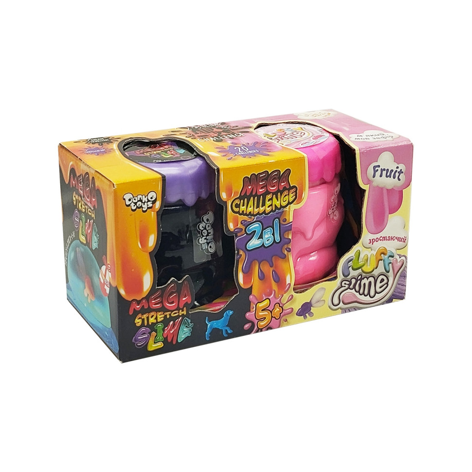В'язка маса 2 в 1 "Mega Stretch Slime" та "Fluffy Slime" FLS-03-01U ...