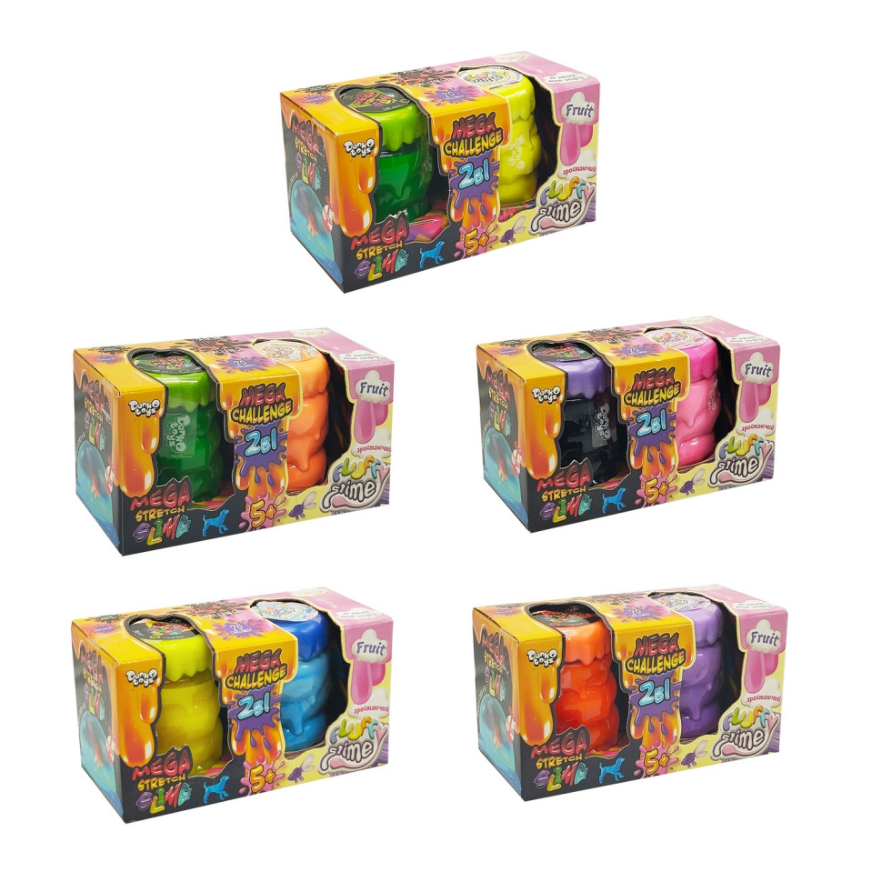 В'язка маса 2 в 1 "Mega Stretch Slime" та "Fluffy Slime" FLS-03-01U ...